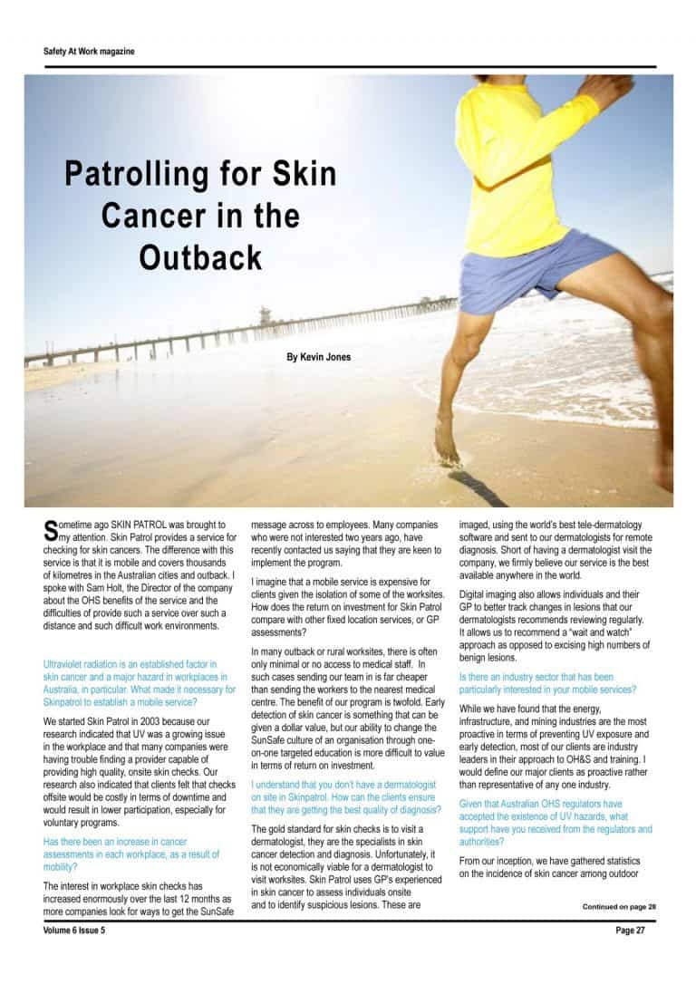 Workplace skin cancer risk remains high – SafetyAtWorkBlog