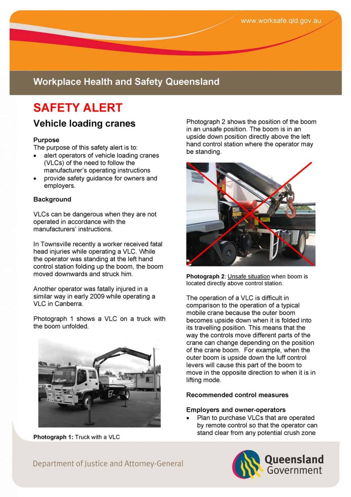 Vehicle crane safety alert – SafetyAtWorkBlog