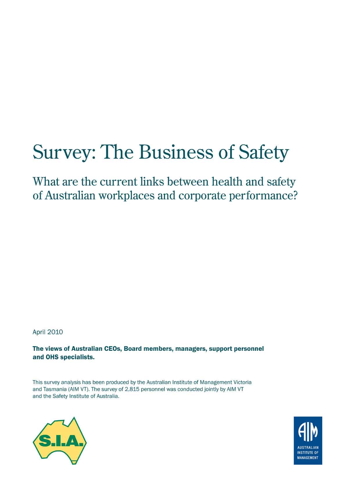 New business safety survey released at safety conference – SafetyAtWorkBlog