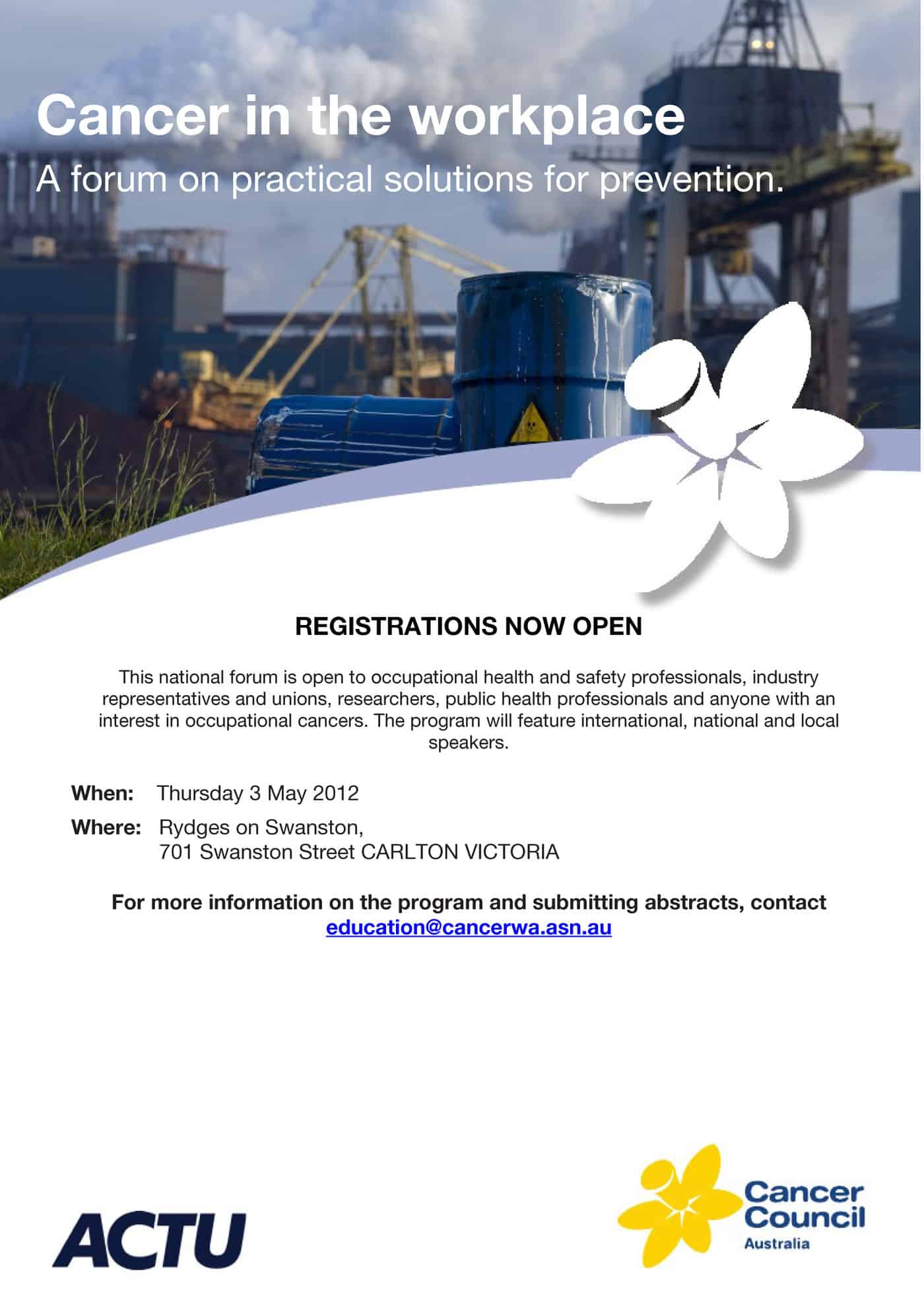 Upcoming cancer in the workplace seminar – SafetyAtWorkBlog