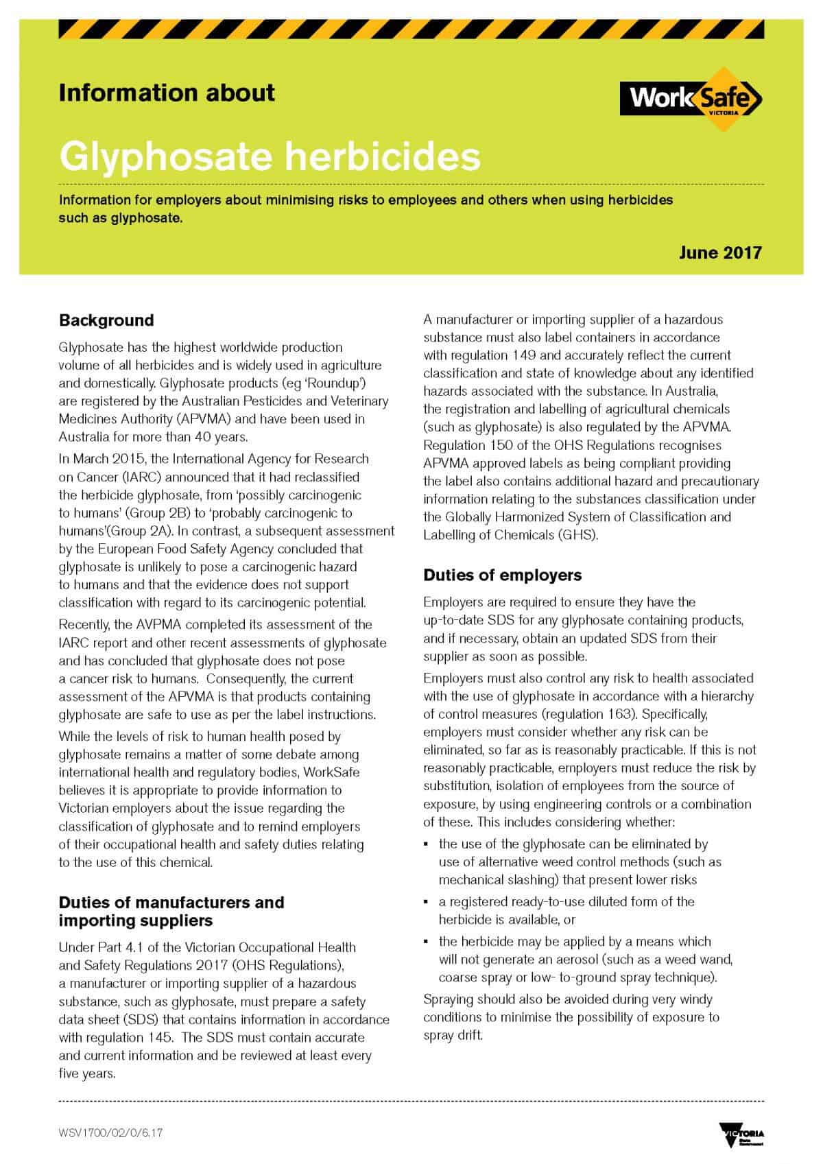 Glyphosate – read the label, assess the risk, take precautions ...
