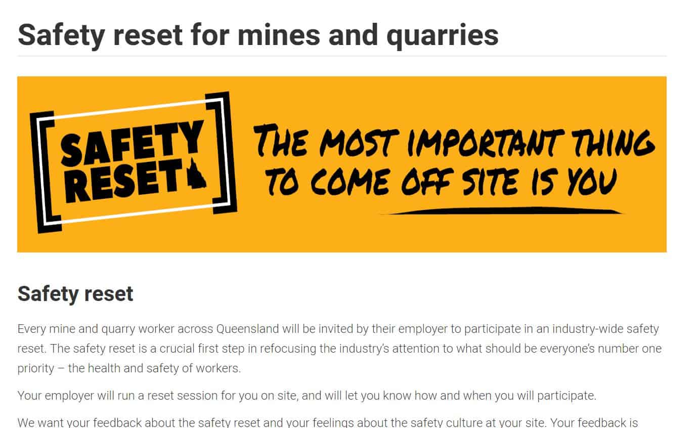 Queensland’s ‘Safety Reset’ – SafetyAtWorkBlog