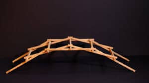 Wooden model of Da Vinci’s Medieval self-supporting bridge ...